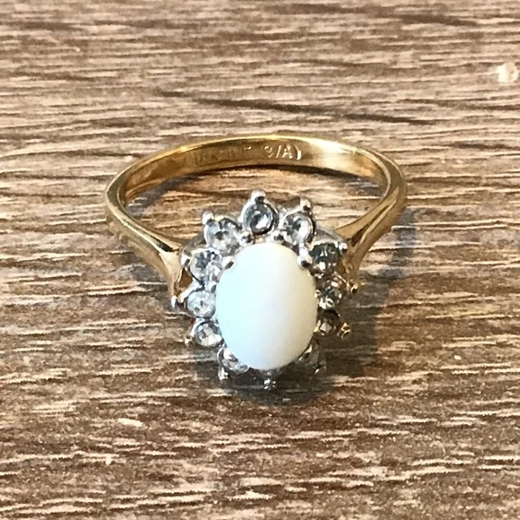 S/A | Jewelry | Signed Sa 8kt Gold Electroplated White Clear Stones ...